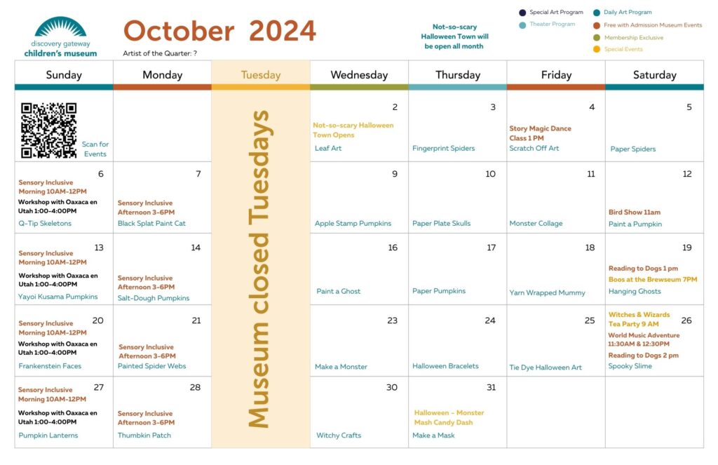 Calendar – Discovery Gateway Children's Museum