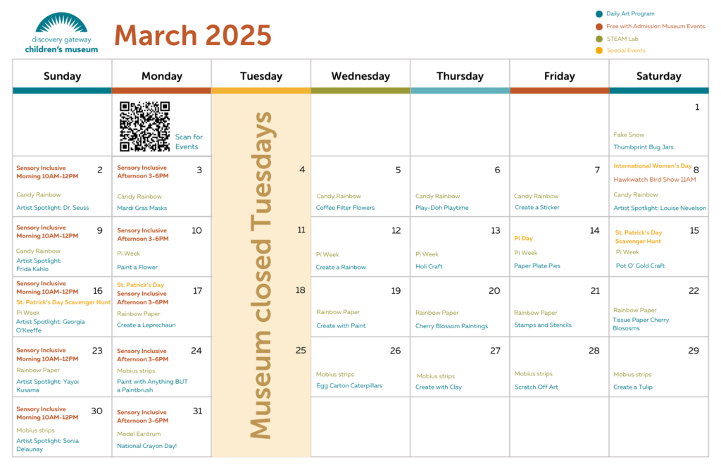 Calendar – Discovery Gateway Children's Museum